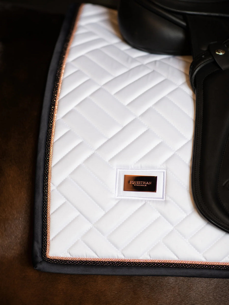 Dressage Saddle Pad Modern White Dark Ocean | Equestrian Stockholm ...